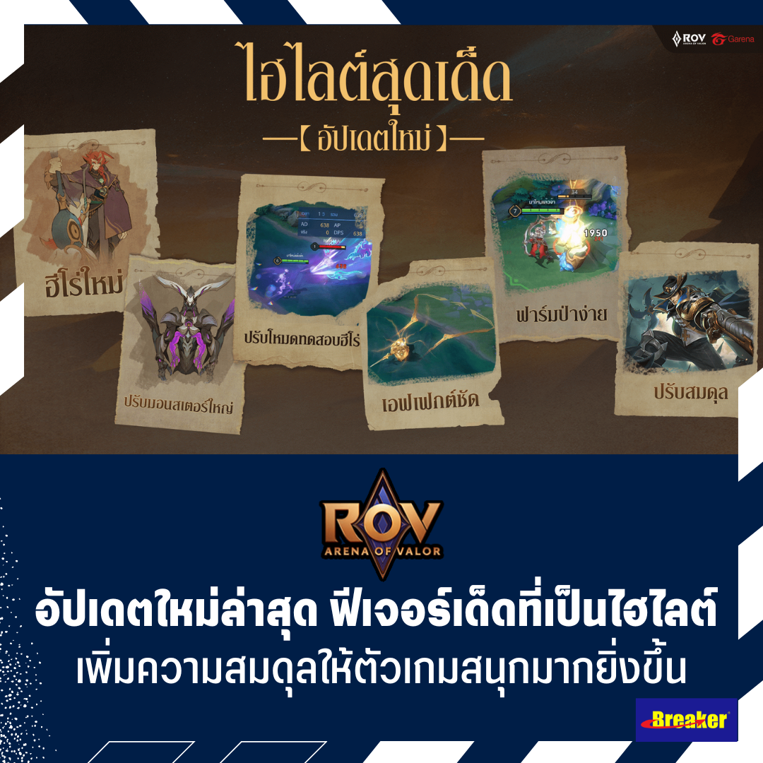 ROV อัปเดตใหม่ล่าสุด ฟีเจอร์เด็ดที่เป็นไฮไลต์ เพิ่มความสมดุลให้ตัวเกม ...