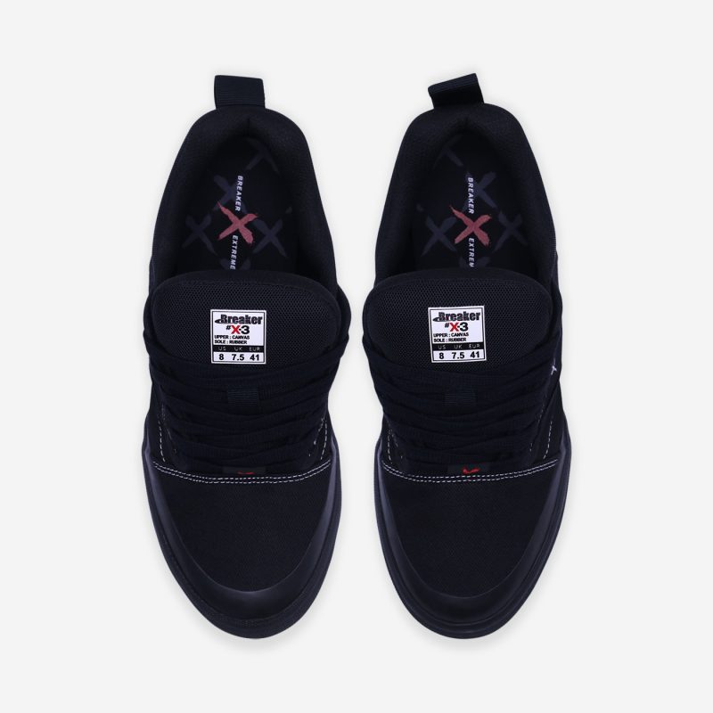 รองเท้าผ้าใบเบรกเกอร์ Breaker - #X3 สีดำ I breaker-shoes.com